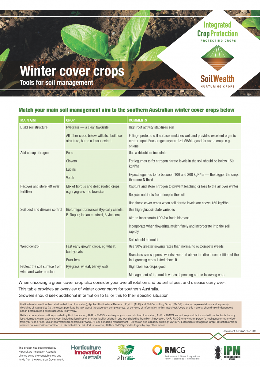 The best winter cover crops for your needs - AUSVEG